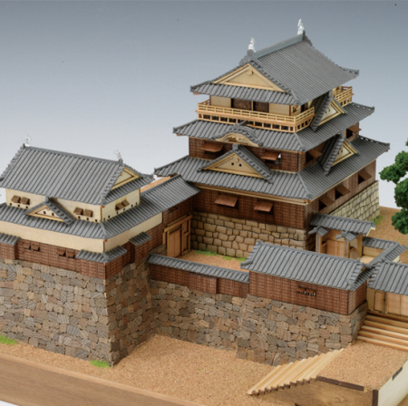"Hiroshima Castle" Wooden Japanese Castle Model, by Woody JOE