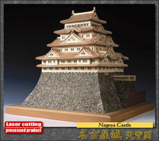 "Hiroshima Castle" Wooden Japanese Castle Model, by Woody JOE